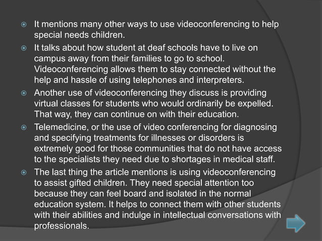 Videoconferencing in Education | PPT