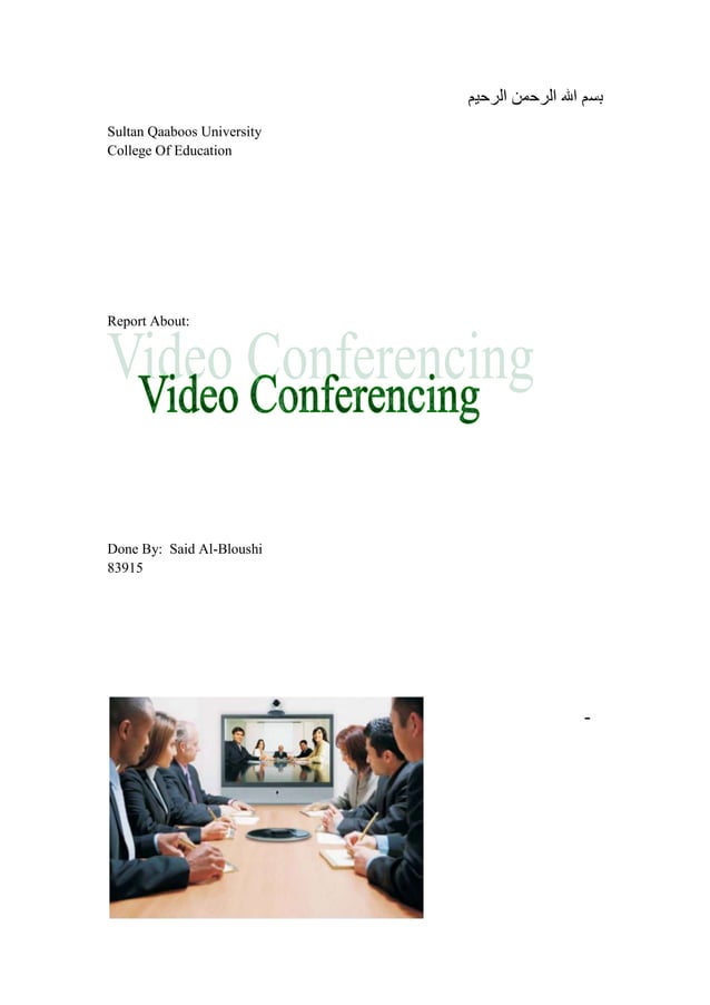 Video conferencing report | DOCX | Web Conferencing | Computer Software and Applications