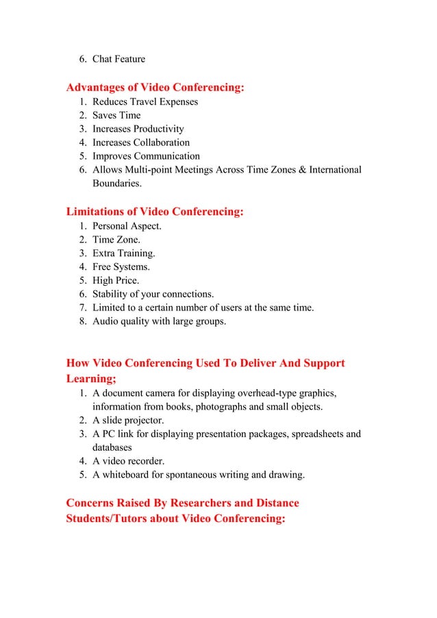 Video conferencing report | DOCX | Web Conferencing | Computer Software and Applications