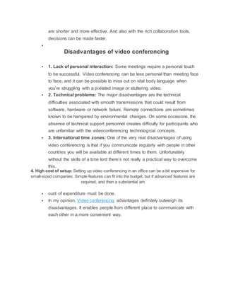 Video Conferencing | DOCX | Web Conferencing | Computer Software and ...