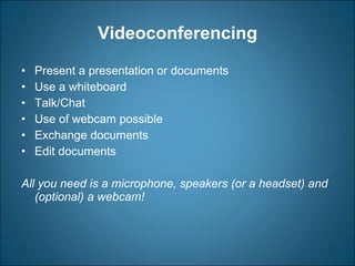 Videoconferencing instruction | PPT