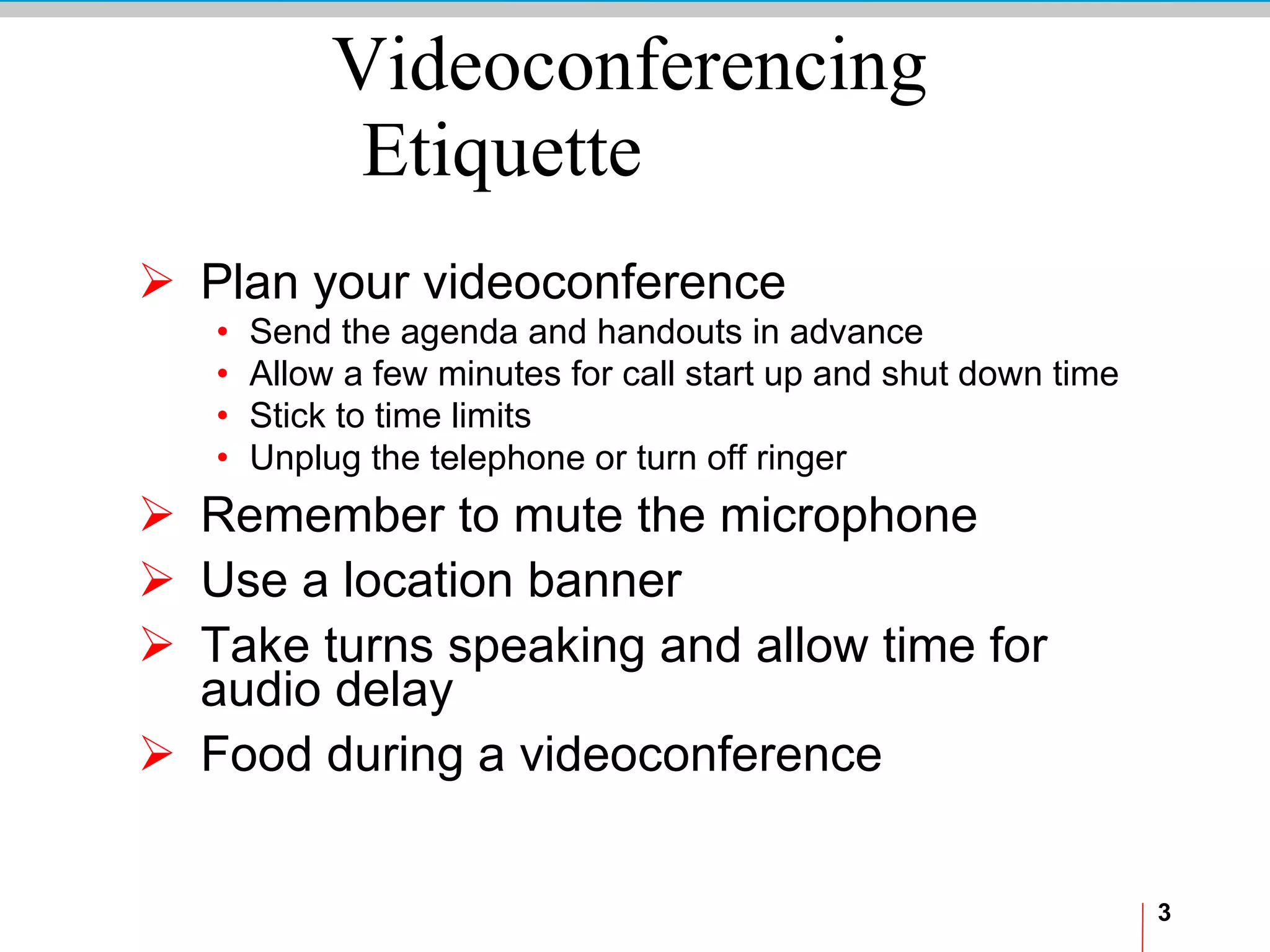 Videoconferencing Room Setup and Etiquette | PPT | Web Conferencing ...