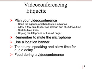 Videoconferencing Room Setup and Etiquette | PPT | Web Conferencing ...