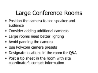 Videoconferencing Setup and Environmental Considerations | PPT