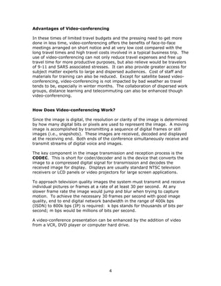 VideoConferencing White Paper - August 2003 | PDF