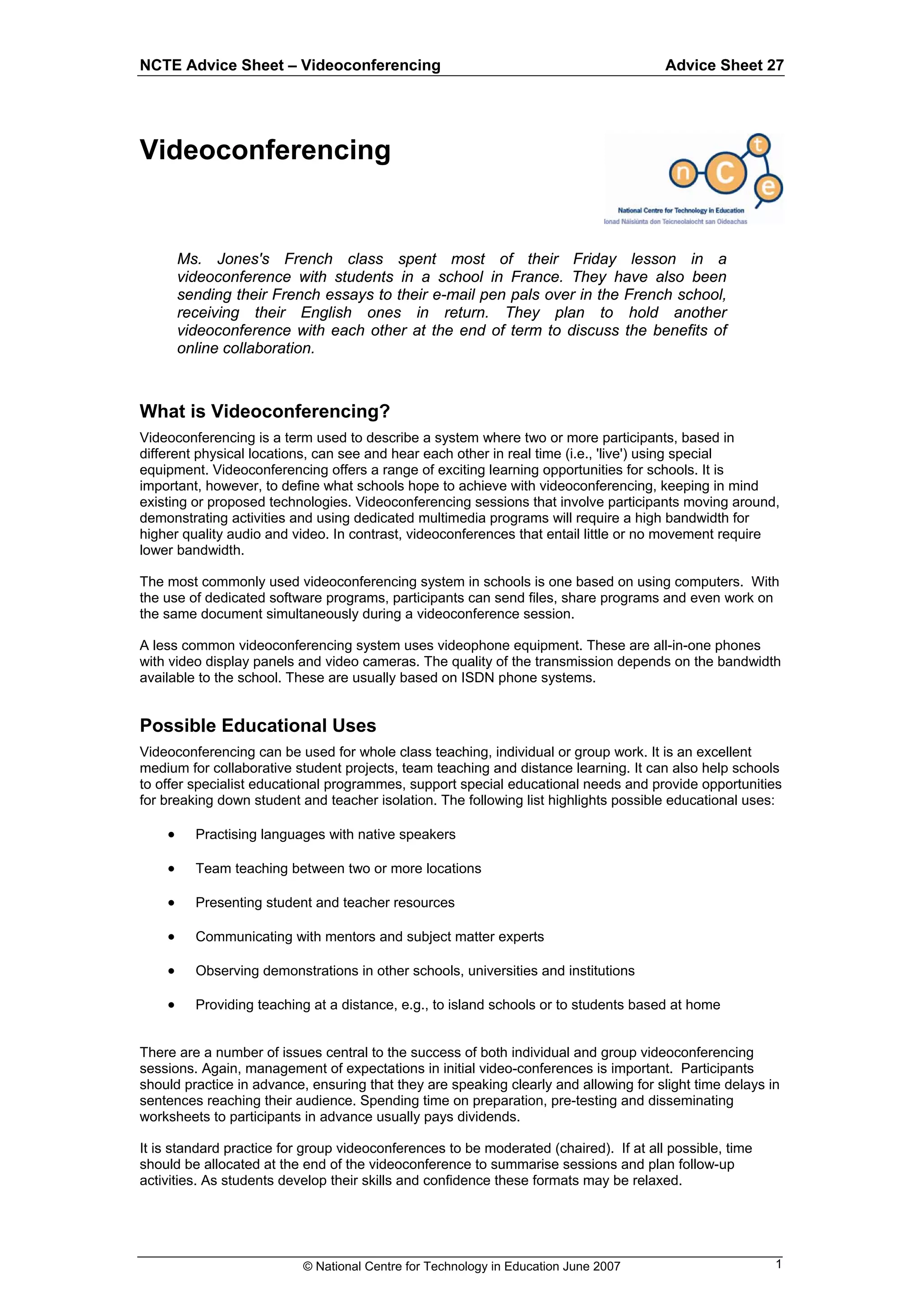 Videoconferencing | PDF | Web Conferencing | Computer Software and Applications