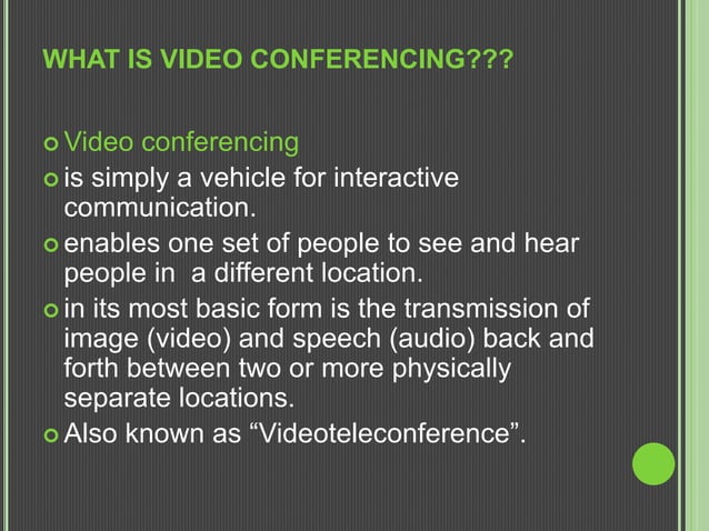 Video Conferencing Ppt | PPTX | Web Conferencing | Computer Software and Applications