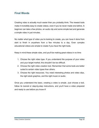 Video creation scientist | PDF
