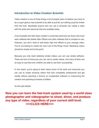Video creation scientist | PDF