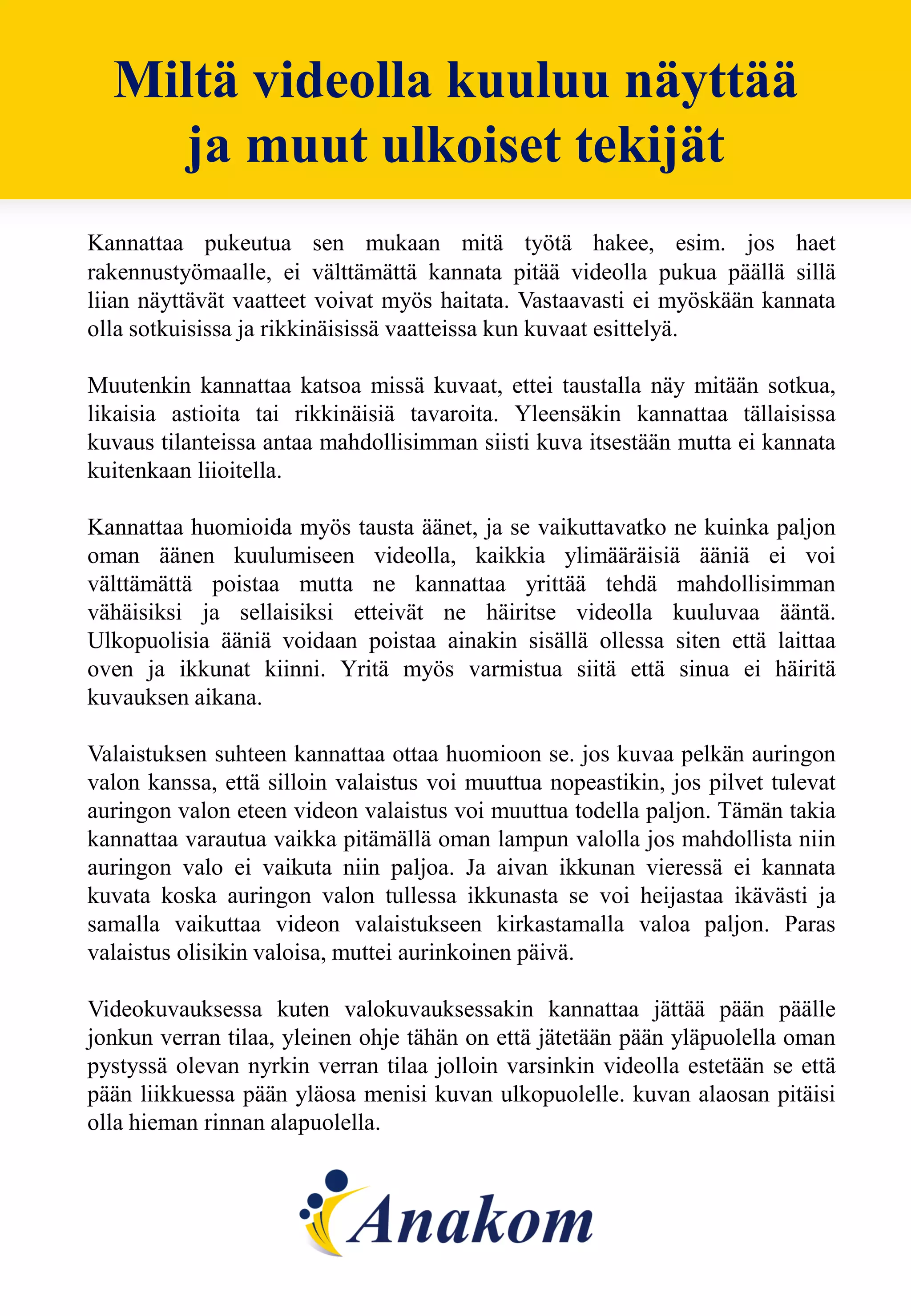 Laaja opas Video-CV:n tekemiseen | PDF