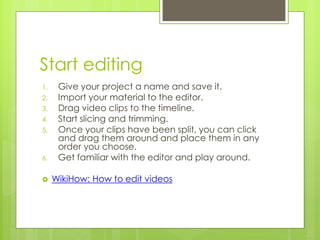 Video editing presentation | PDF