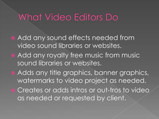 Video editing - Introduction | PPTX