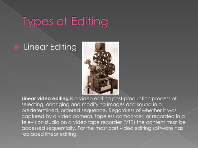 Video editing - Introduction | PPTX | Digital Audio | Computer Software ...