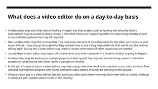 video editor media studies personnel and job roles | PPTX
