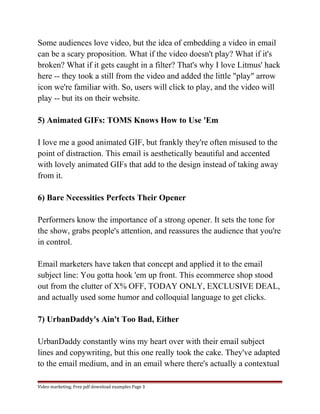 Video email marketing examples | DOC | Internet for Beginners | Internet