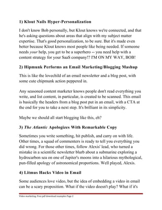 Video email marketing examples | DOC