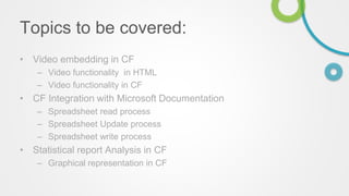 Video Embedding and Microsoft Document Integration in ColdFusion | PPT