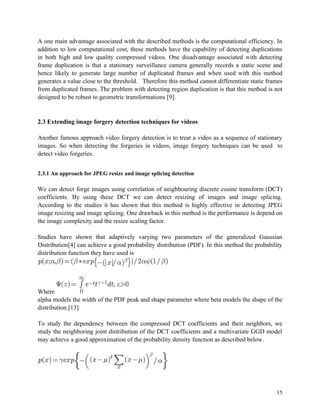 Video Forgery Detection: Literature review | PDF