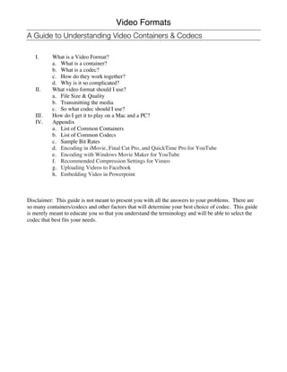 Video formats guide | PDF