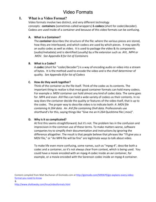 Video formats guide | PDF