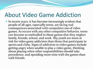 Video game addiction | PPTX