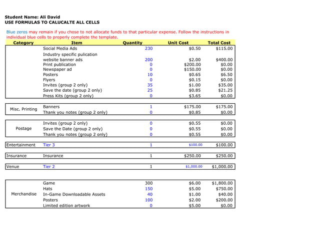 FPS Video game event budget template | PPT