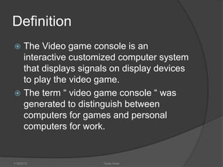 Video game consoles | PPTX | Home Entertainment Systems | Consumer ...
