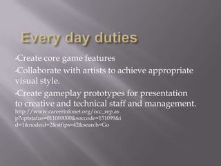 Video game designer | PPTX