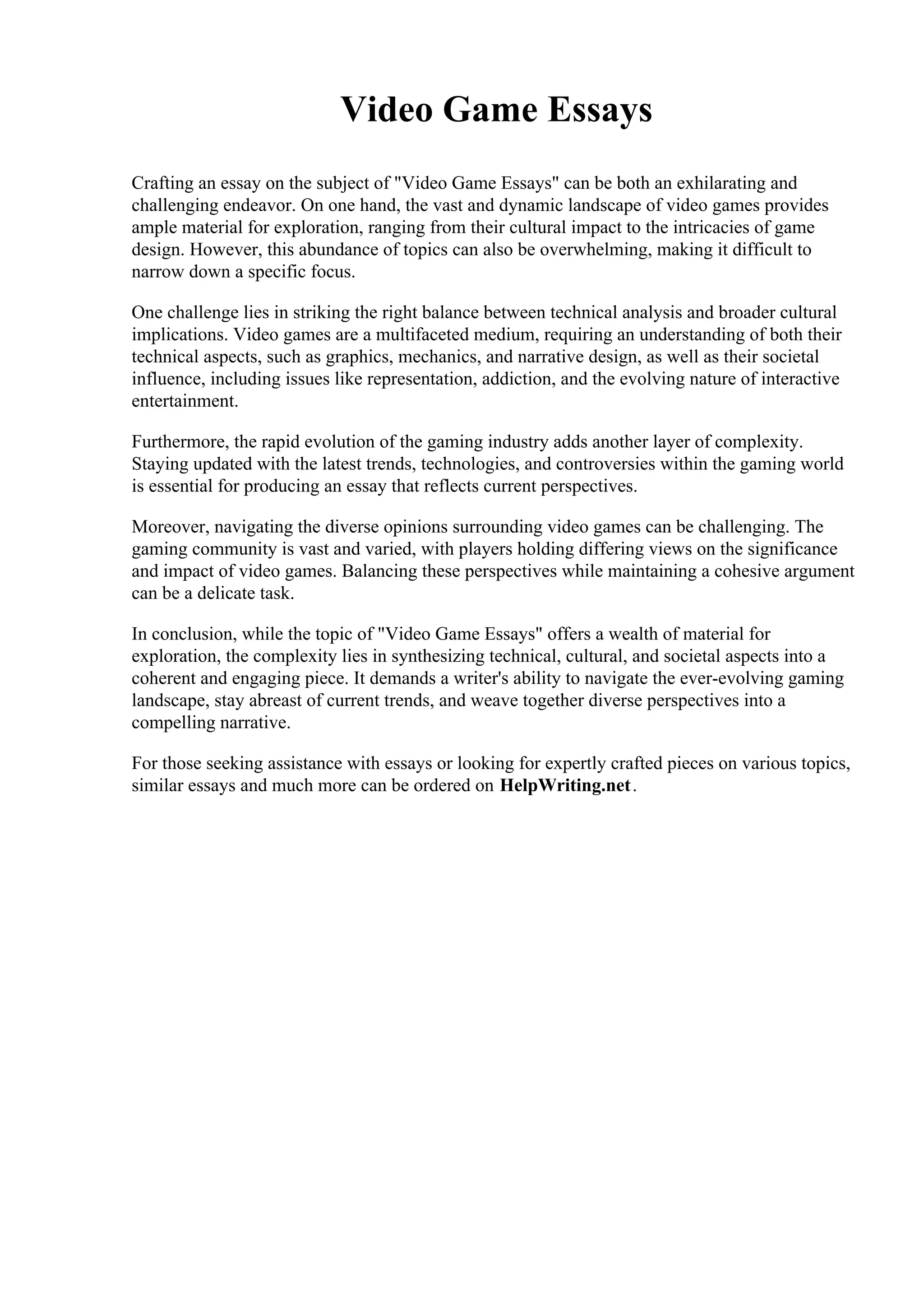 Video Game Essays.pdf