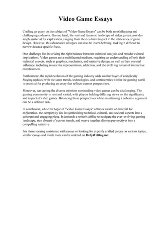 Video Game Essays.pdf