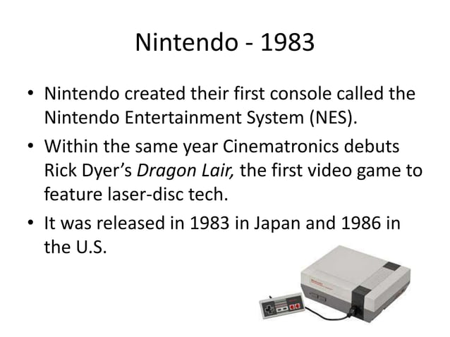 Video Game History Timeline | PPTX | Home Entertainment Systems ...
