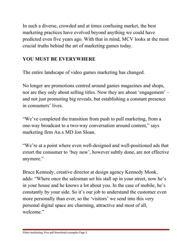 Video game marketing | DOC