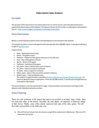 Video game sales analysis | DOCX