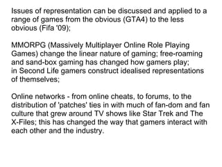 Video Games And Representation | PPT