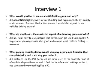 Video games questionnaire and interview | PPT