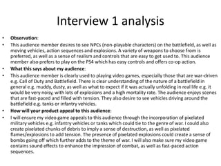 Video games questionnaire and interview | PPT