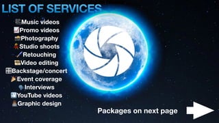 Videography/photography business layout | PPT