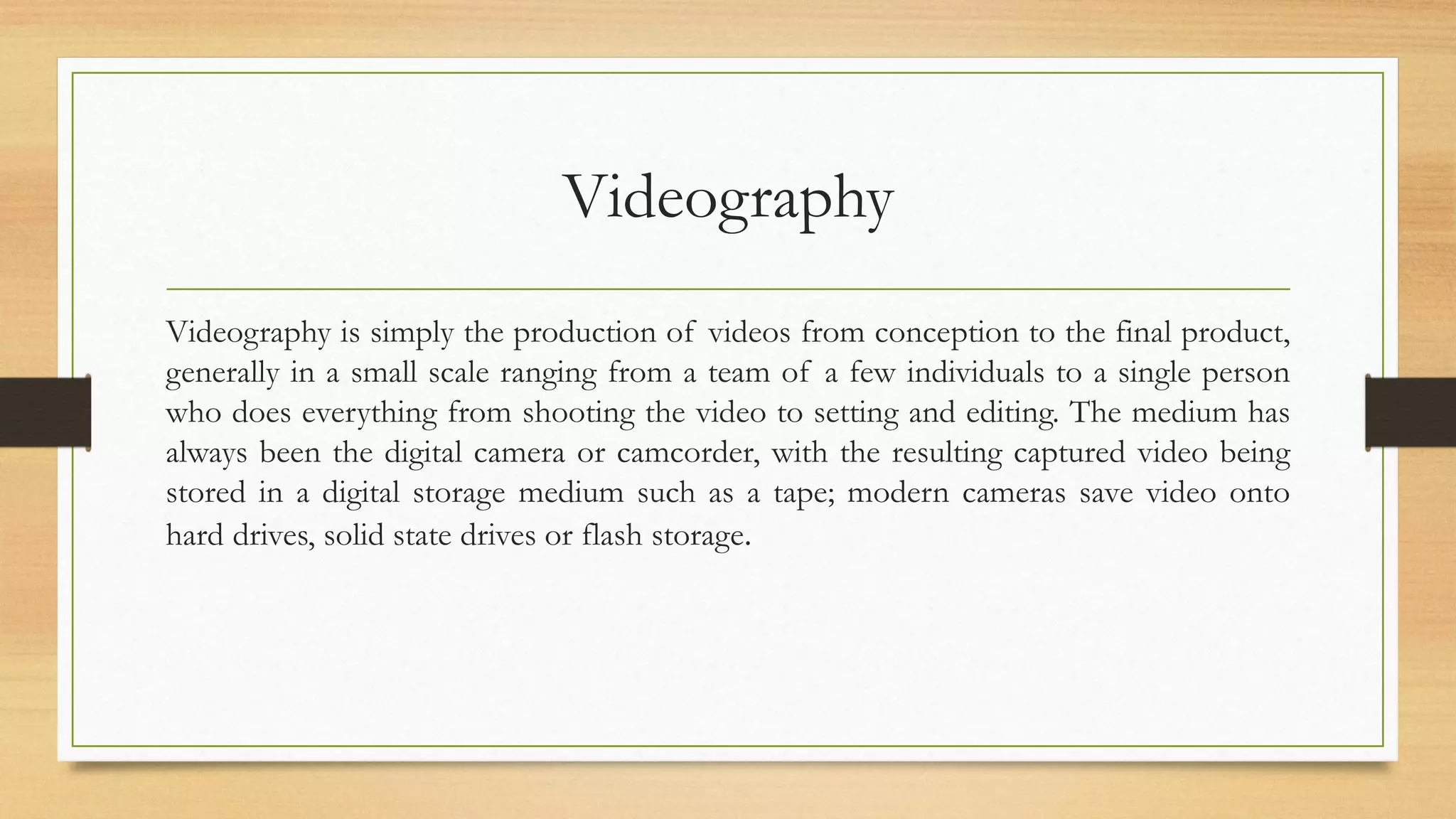 Videography -PPT | PDF