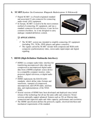 VIDEO INTERFACING AND THEIR CONNECTORS | DOCX