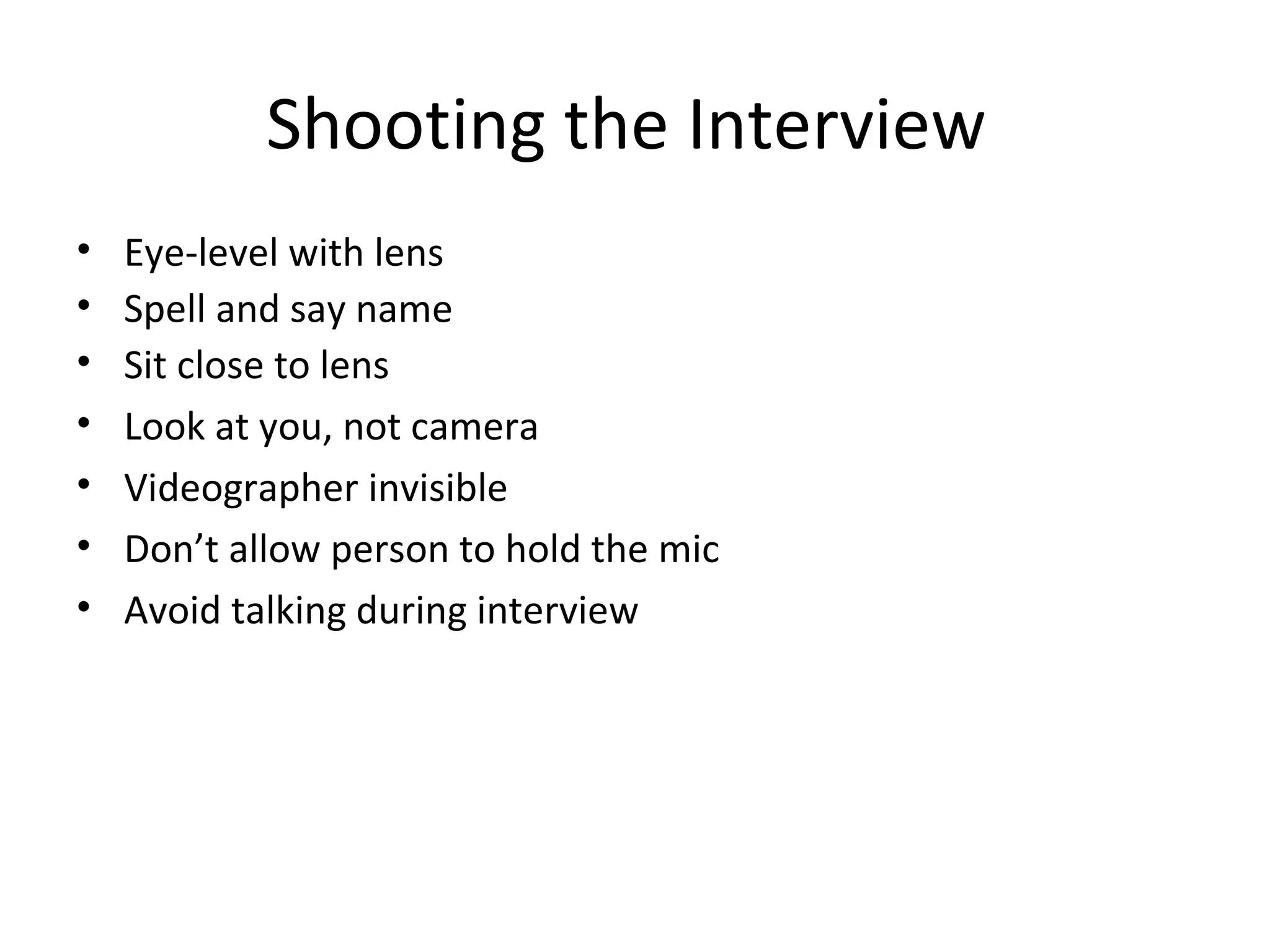 How to shoot video interviews | PPT