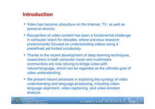 Video+Language: From Classification to Description | PPT