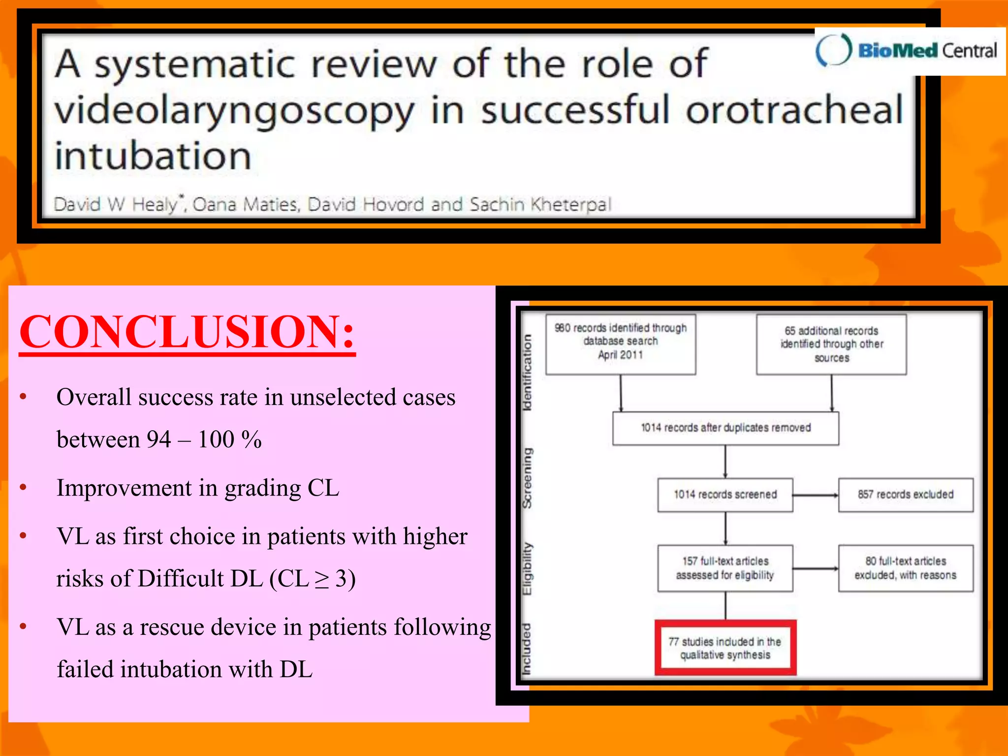 Videolaryngoscopes for tracheal intubation | PPTX