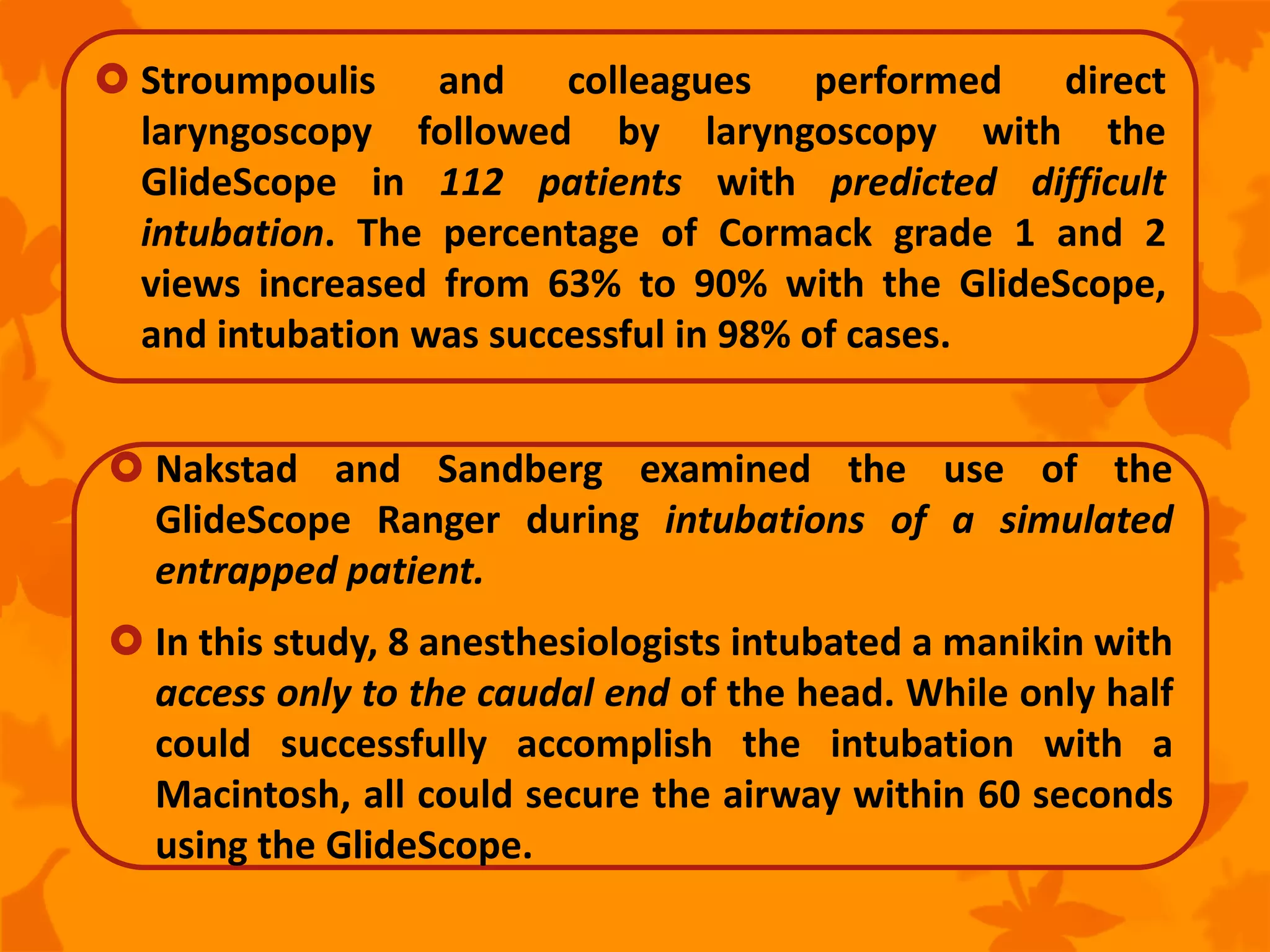 Videolaryngoscopes for tracheal intubation | PPTX