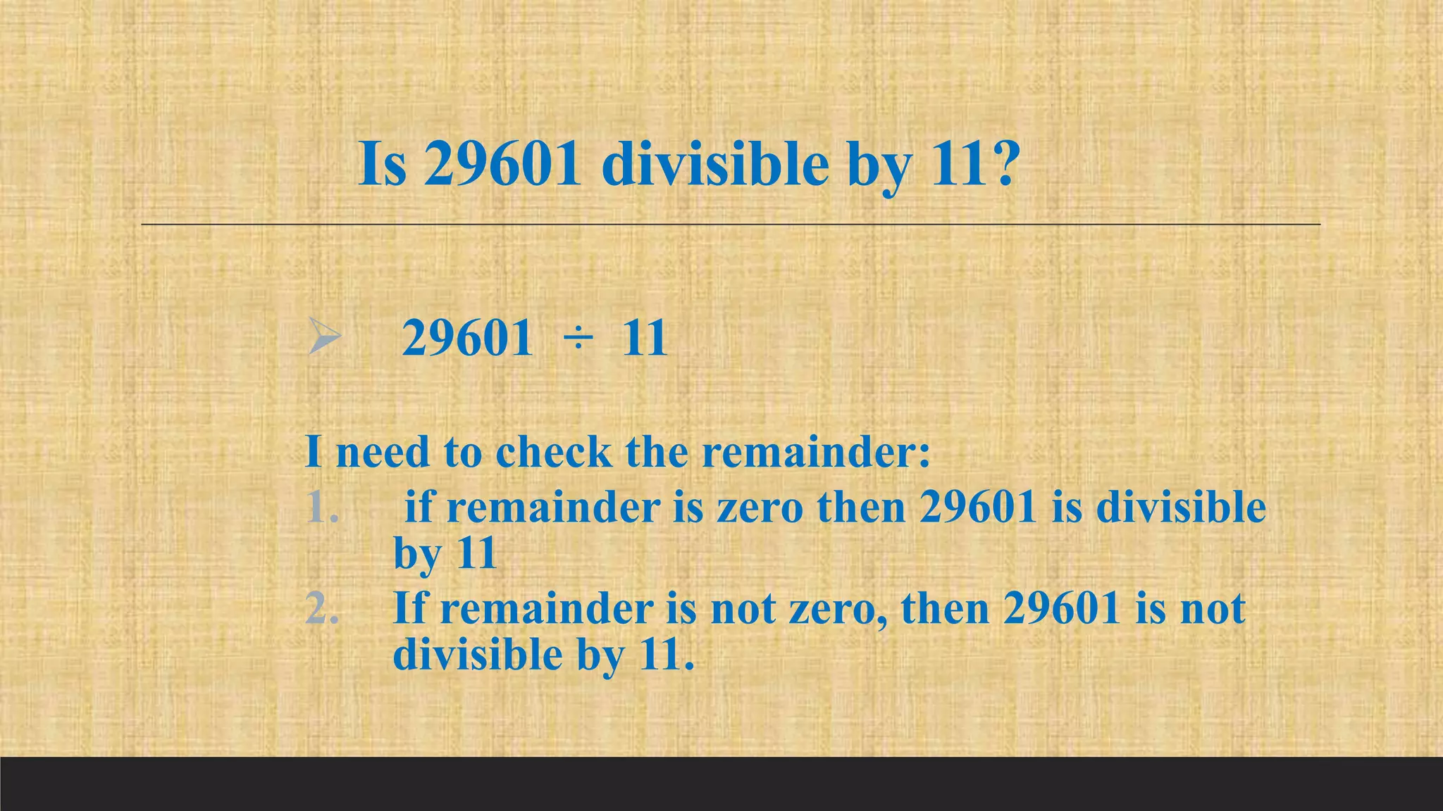divisibility rule for 11 | PPTX