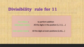 divisibility rule for 11 | PPTX