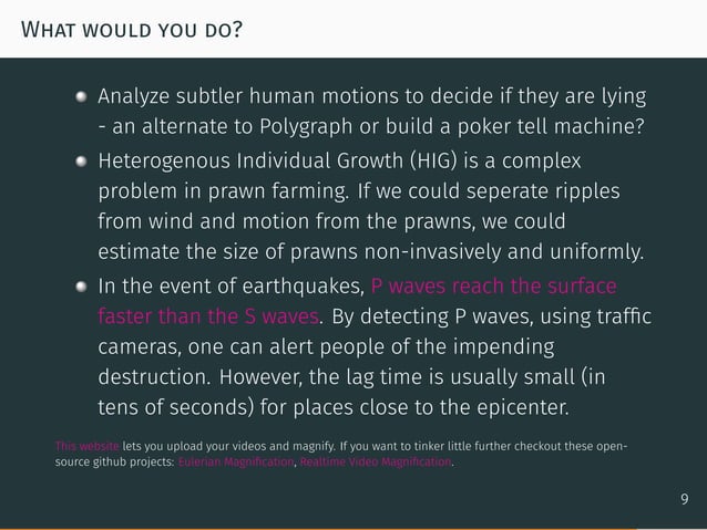 Video Magnification Analysis | PPT