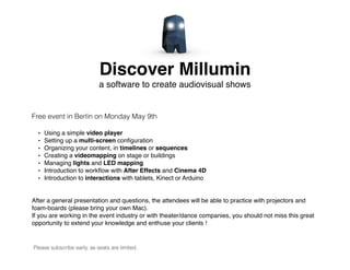 Videomapping & interactivity training