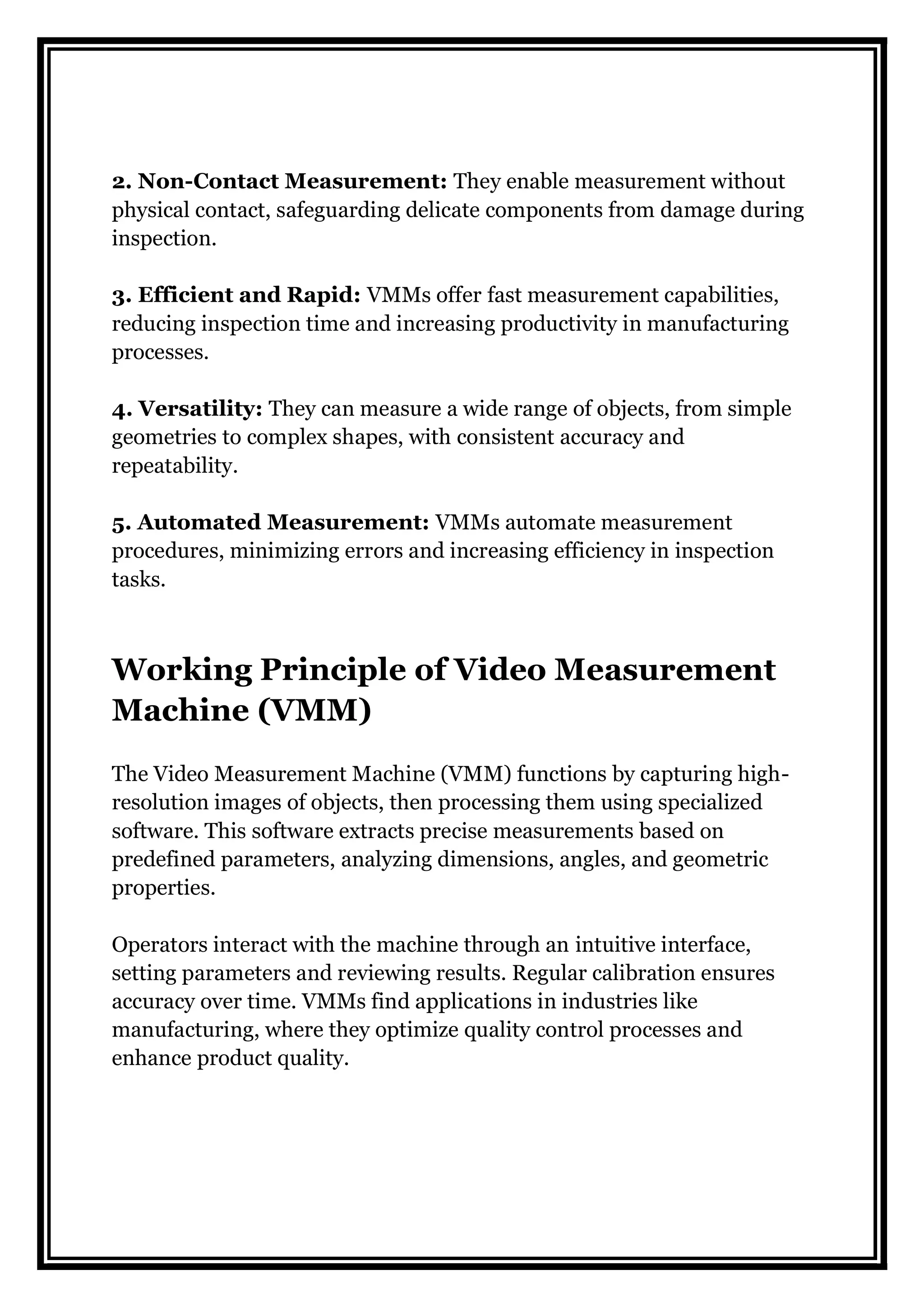 Video Measuring System - Types, Components, Functions and Role | PDF