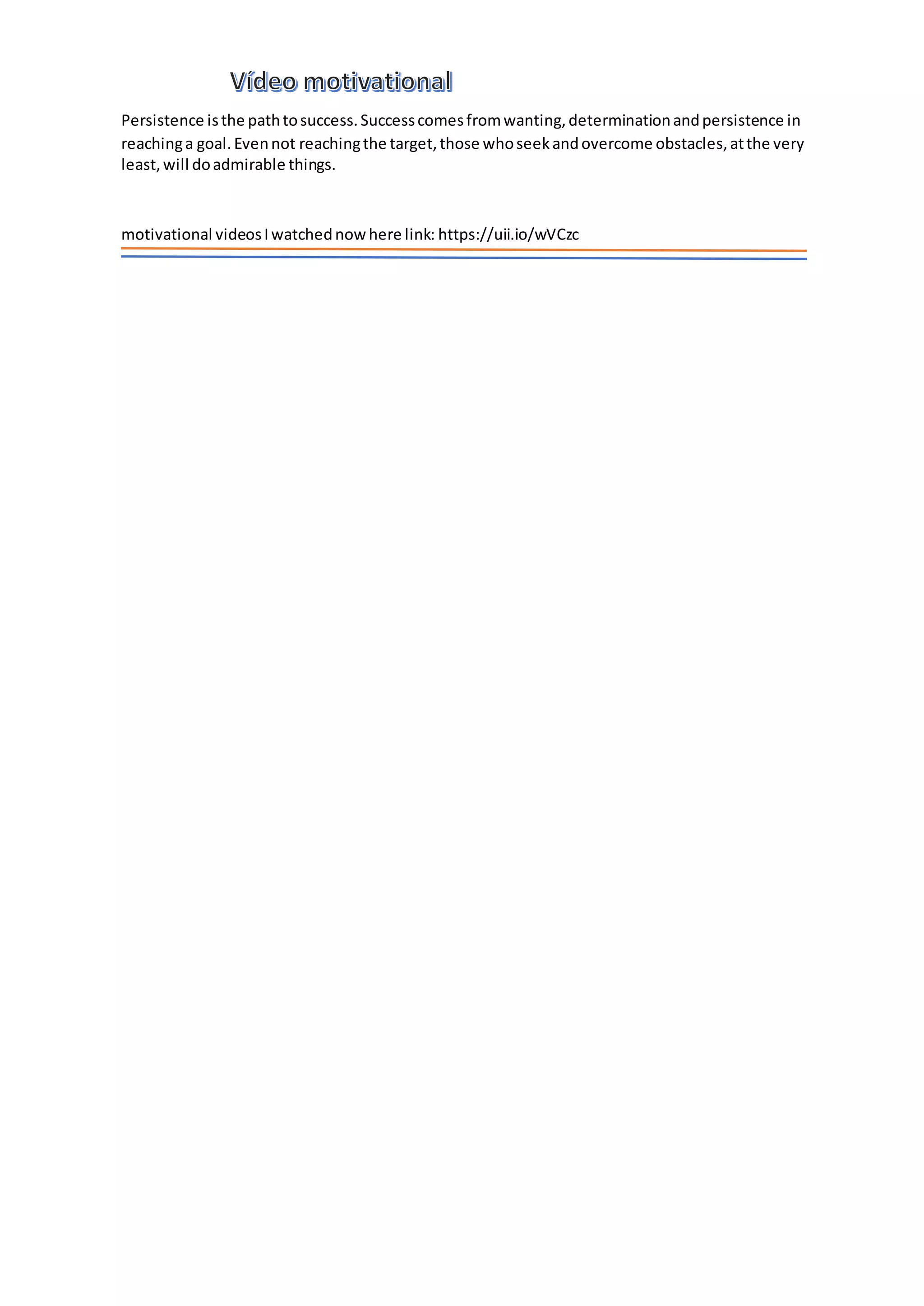 Video motivational | DOCX