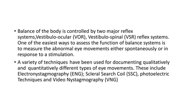 Videonystagmography.pptx | Eye and Vision Conditions | Diseases and ...